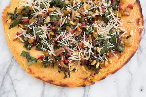 Vegetarian Socca with Sautéed Chard and Parmesan Recipe