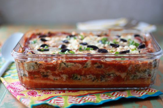Greek Polenta Lasagna Recipe from OhMyVeggies.com