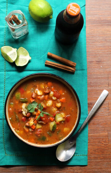Vegetarian Posole with Pinto Beans & Poblano Pepper - Oh My Veggies!