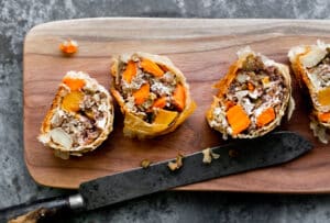 Lentil and Roasted Root Vegetable Strudel Recipe - OhMyVeggies.com