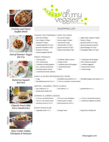 This Week's Meatless Meal Plan | 09.21.15 | Oh My Veggies