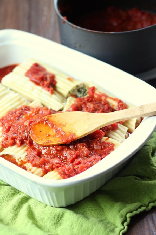 Vegan Baked Manicotti with Kale By OhMyVeggies.com