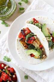 Grilled Veggie Tacos with Chimichurri - Oh My Veggies