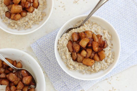 Apple Ginger Steel-Cut Oats By OhMyVeggies.com