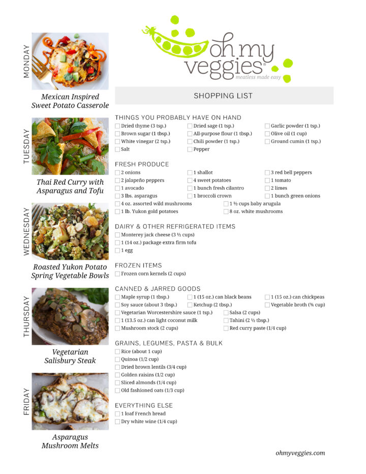 Vegetarian Meal Plan | Sweet Potato Casserole, Thai Curry & Spring ...