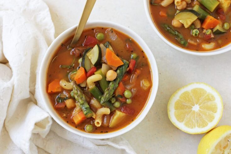 Spring Minestrone Soup - Easy Vegan Minestrone Soup!