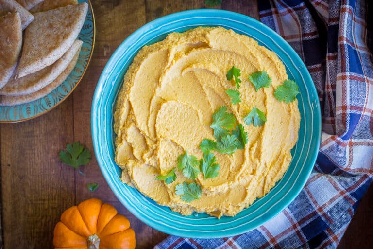 Easy Curried Pumpkin Hummus | Ready in 10 Minutes! | Oh My Veggies