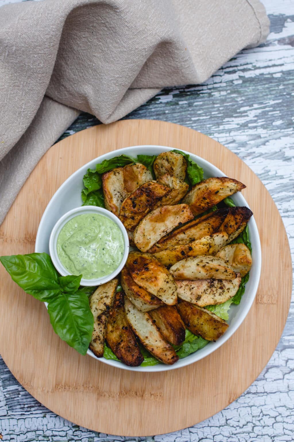 Zesty Potato Wedges with Basil Sauce | Oh My Veggies
