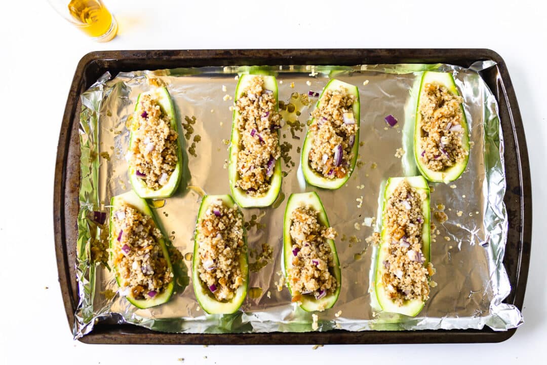 Healthy Stuffed Zucchini - Oh My Veggies