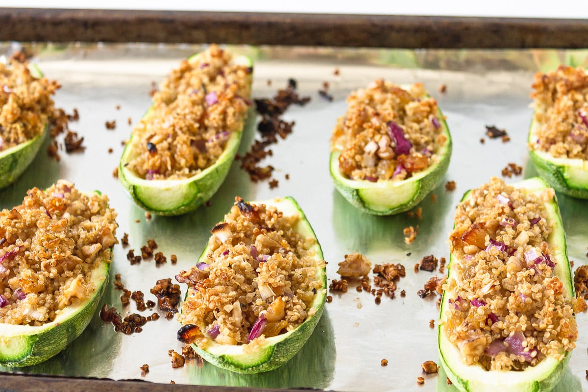 Healthy Stuffed Zucchini - Oh My Veggies