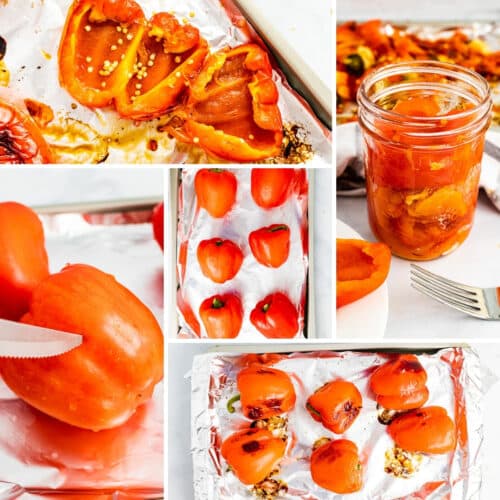 Oven Roasted Peppers - One Ingredient - Oh My Veggies