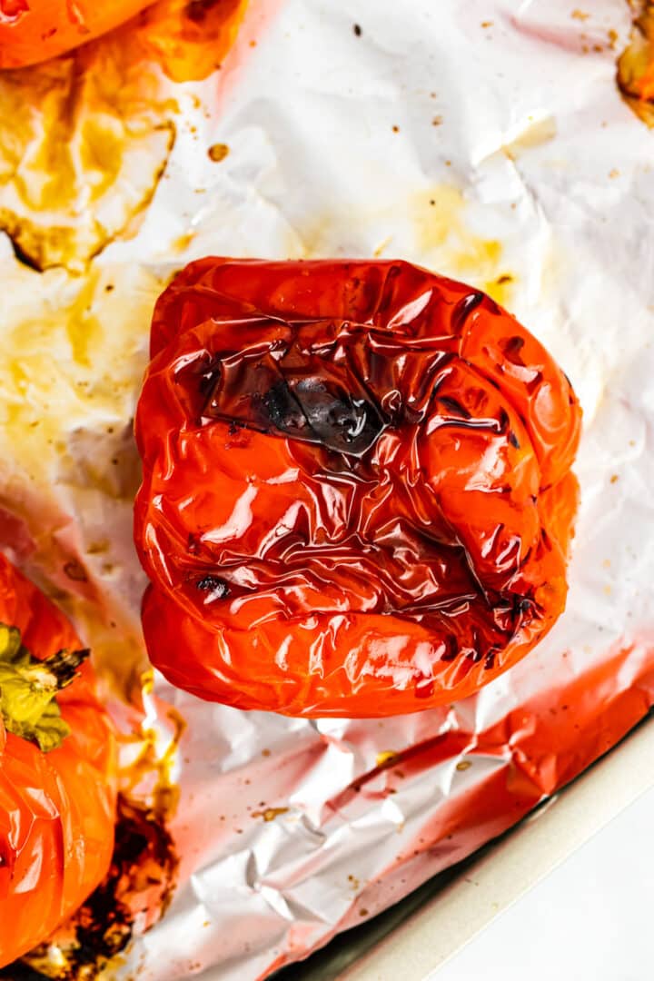 Oven Roasted Peppers - One Ingredient - Oh My Veggies