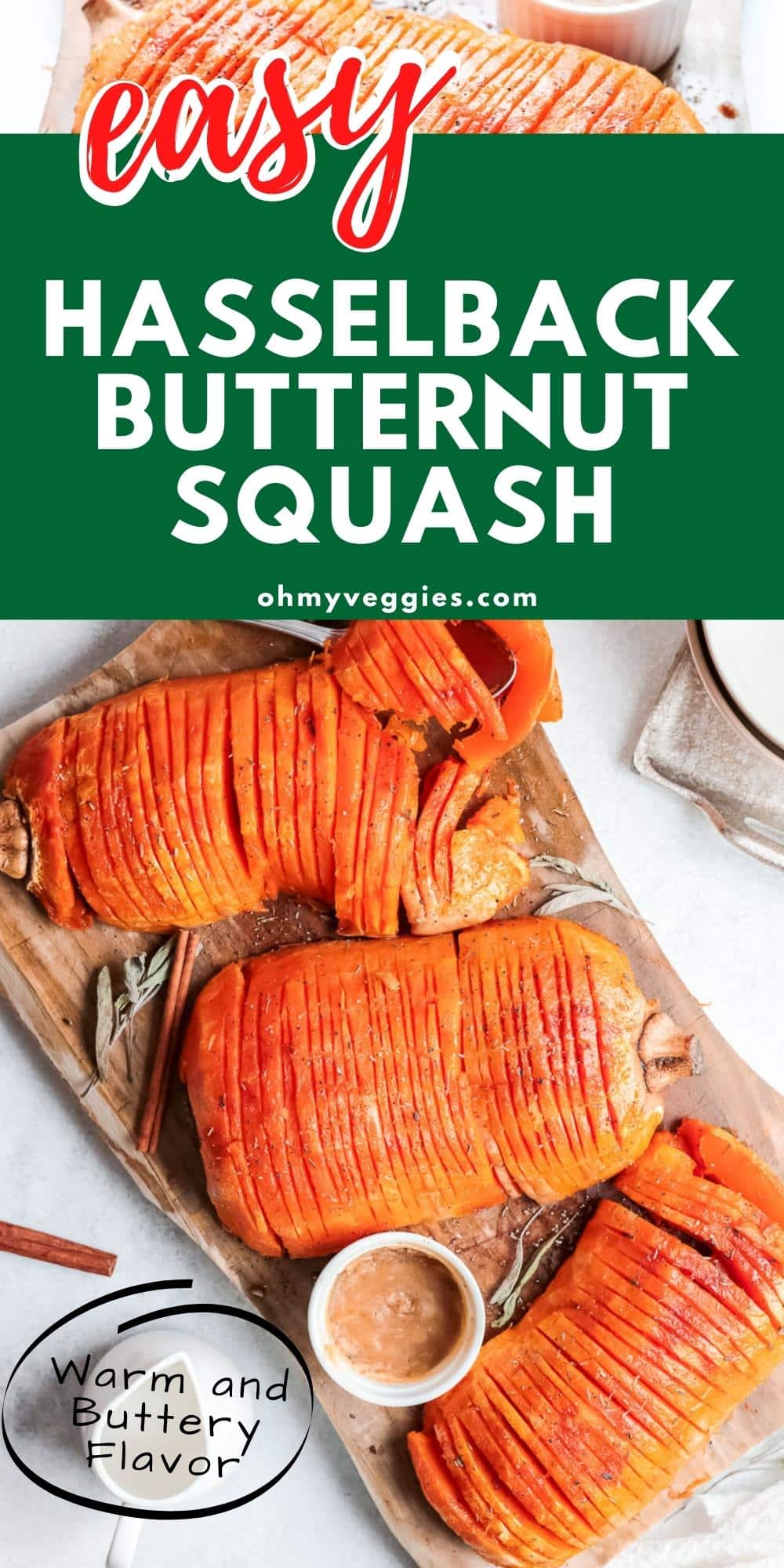 Hasselback Butternut Squash - Versatile Veggie Swap - Oh My Veggies