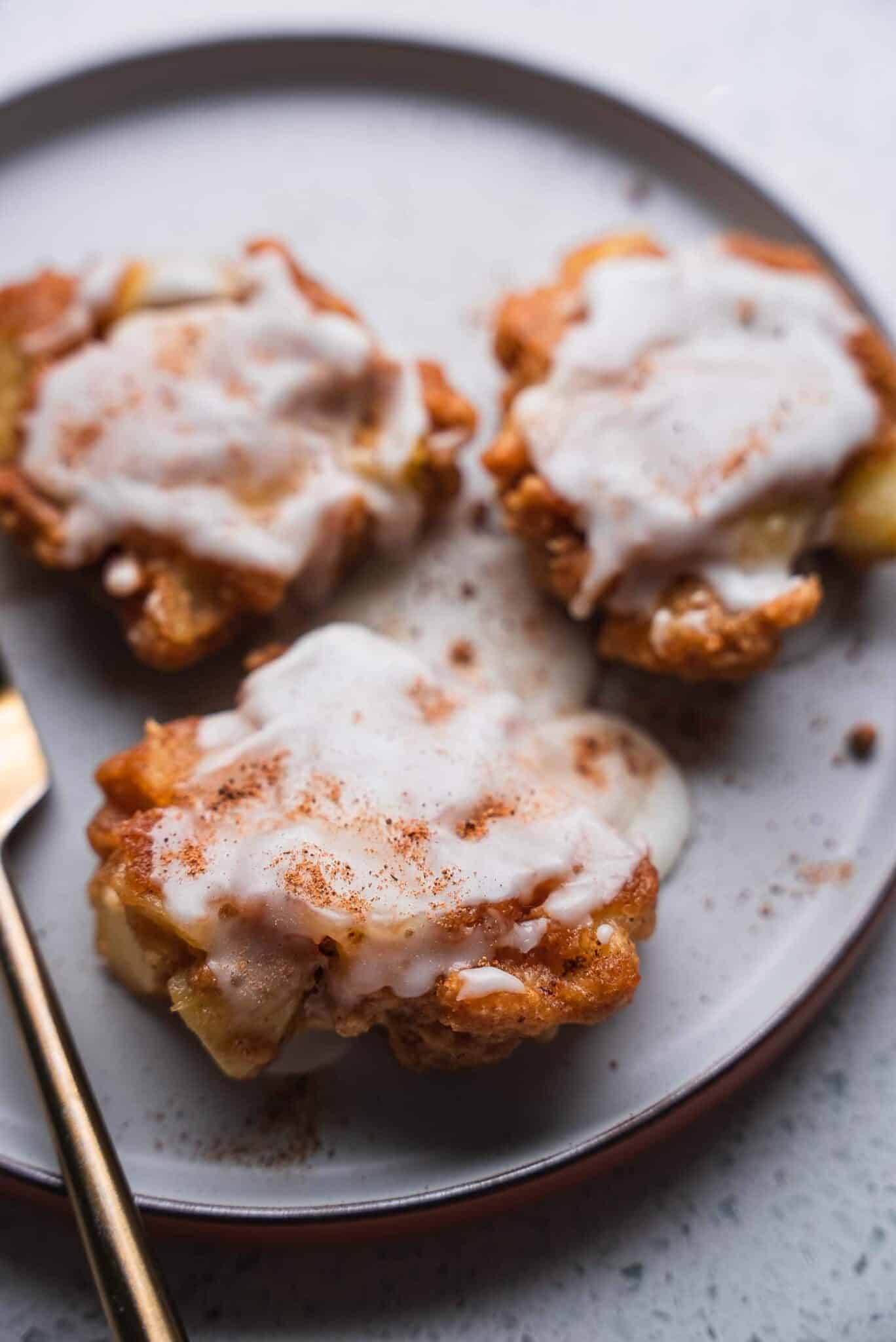 Vegan Apple Fritters - Oh My Veggies