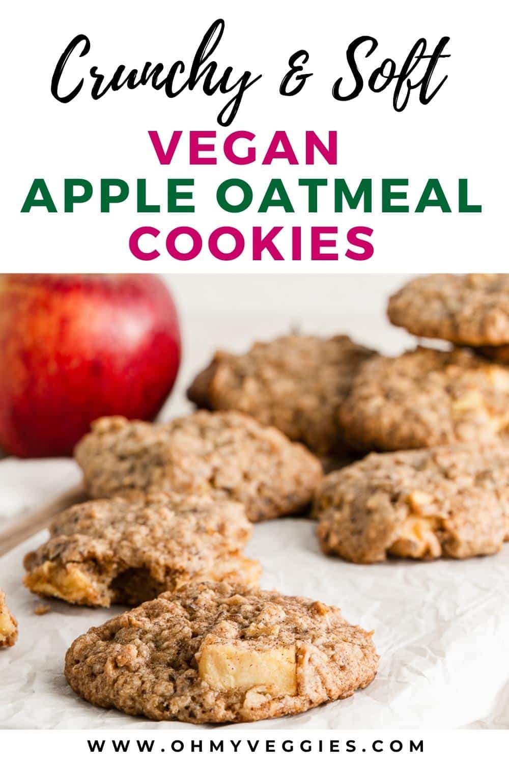 Vegan Apple Oatmeal Cookies - Oh My Veggies