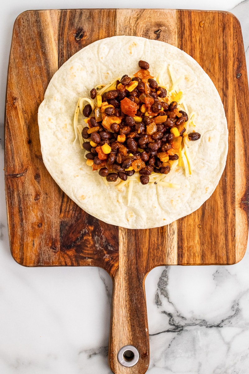 Vegetarian Black Bean Crunchwrap Supreme - Oh My Veggies