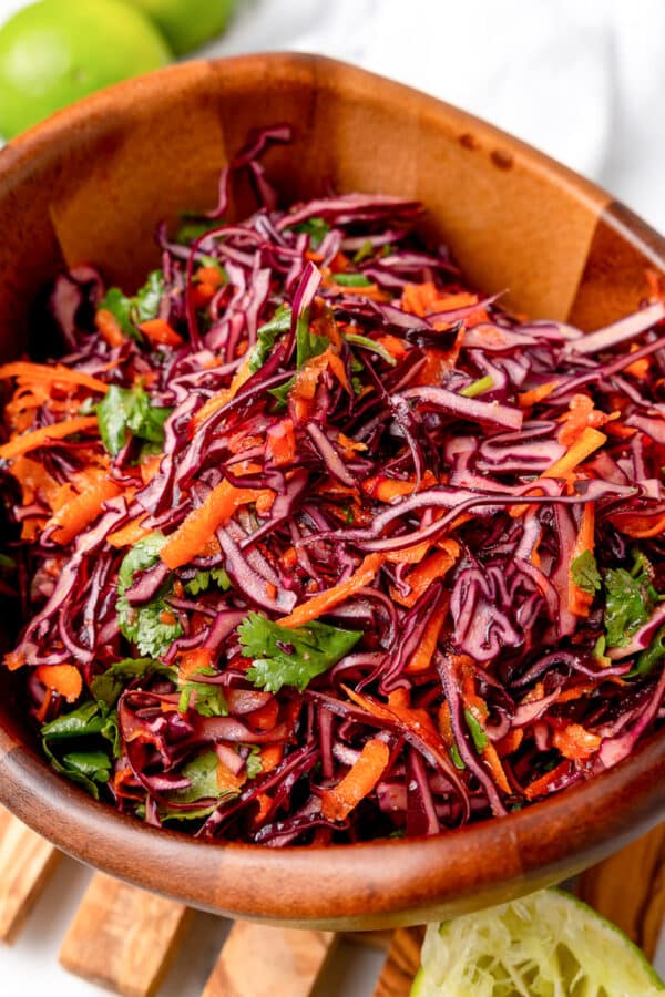Easy Mexican Slaw (with Cilantro-Lime Dressing) - Oh My Veggies