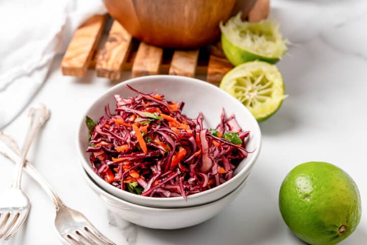 Easy Mexican Slaw (with Cilantro-Lime Dressing) - Oh My Veggies
