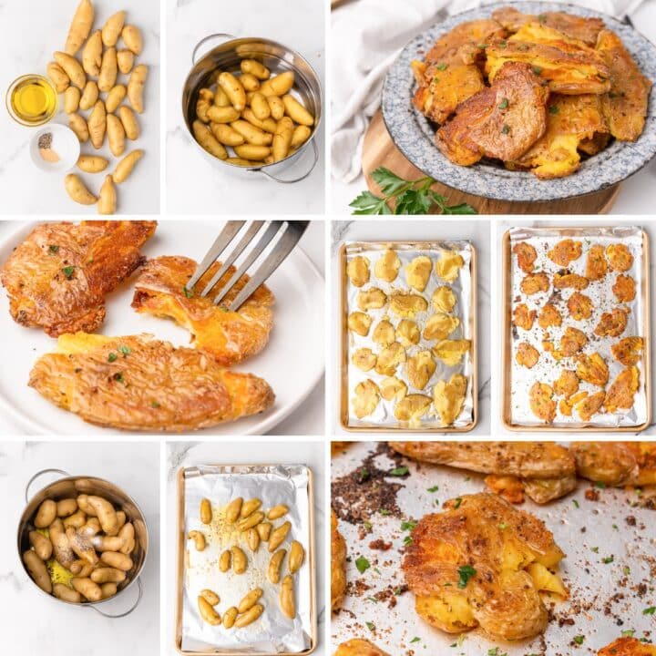 Smashed Fingerling Potatoes - Easy Side Dosh - Oh My Veggies!