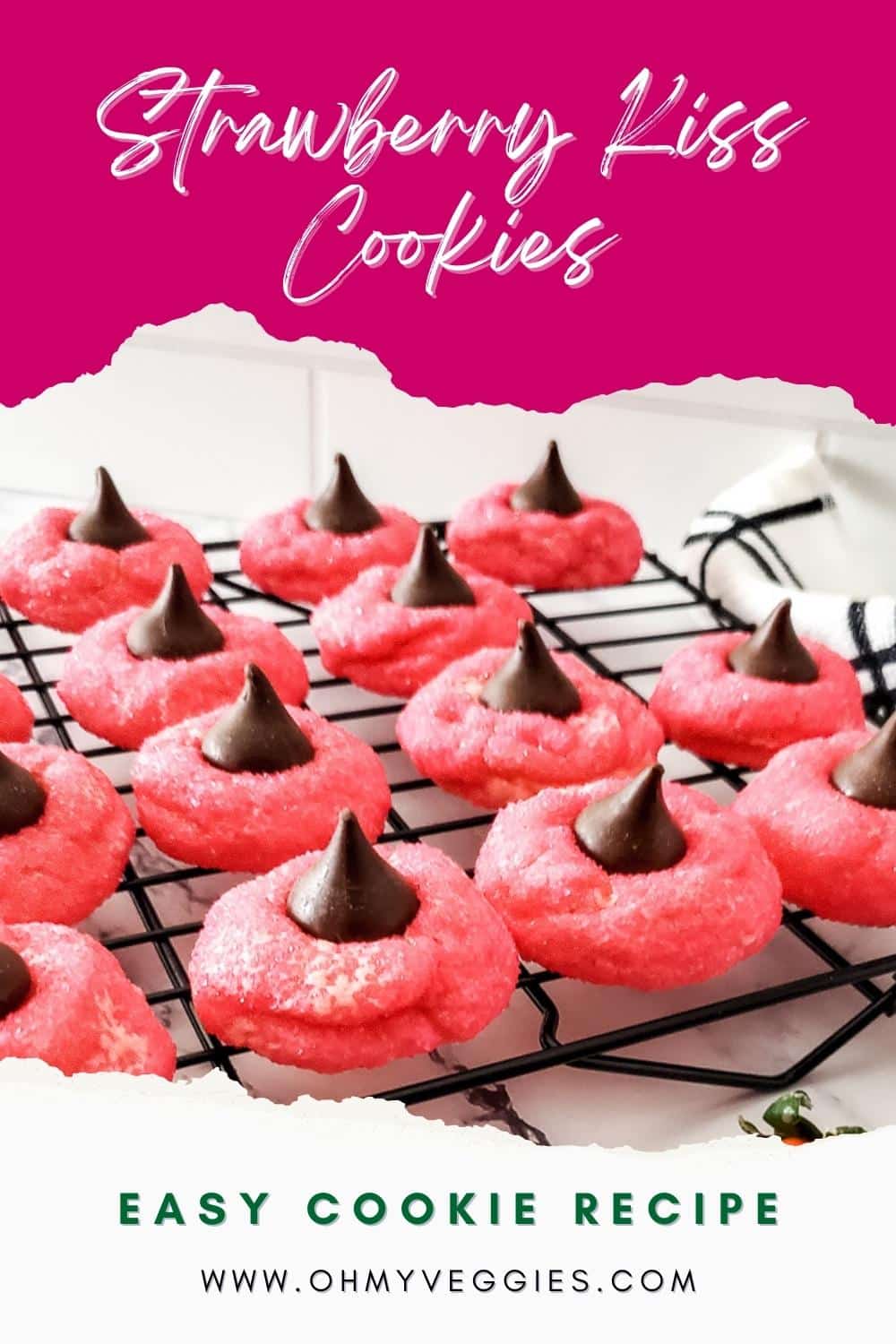 Strawberry Kiss Cookies - Oh My Veggies!