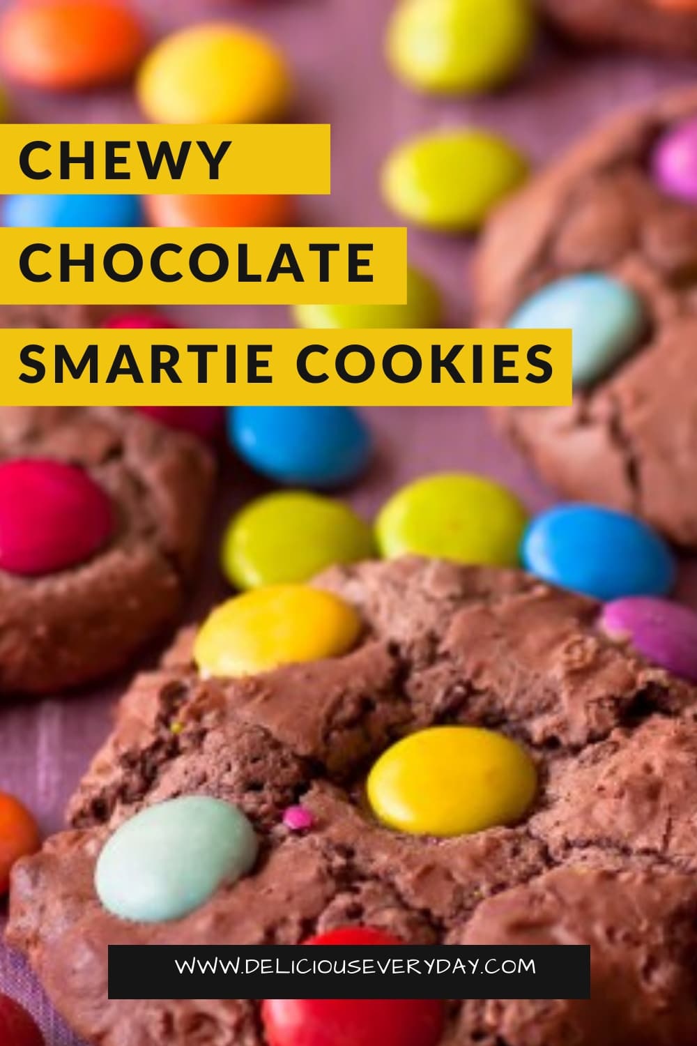 Chewy Chocolate Smartie Cookies - Oh My Veggies