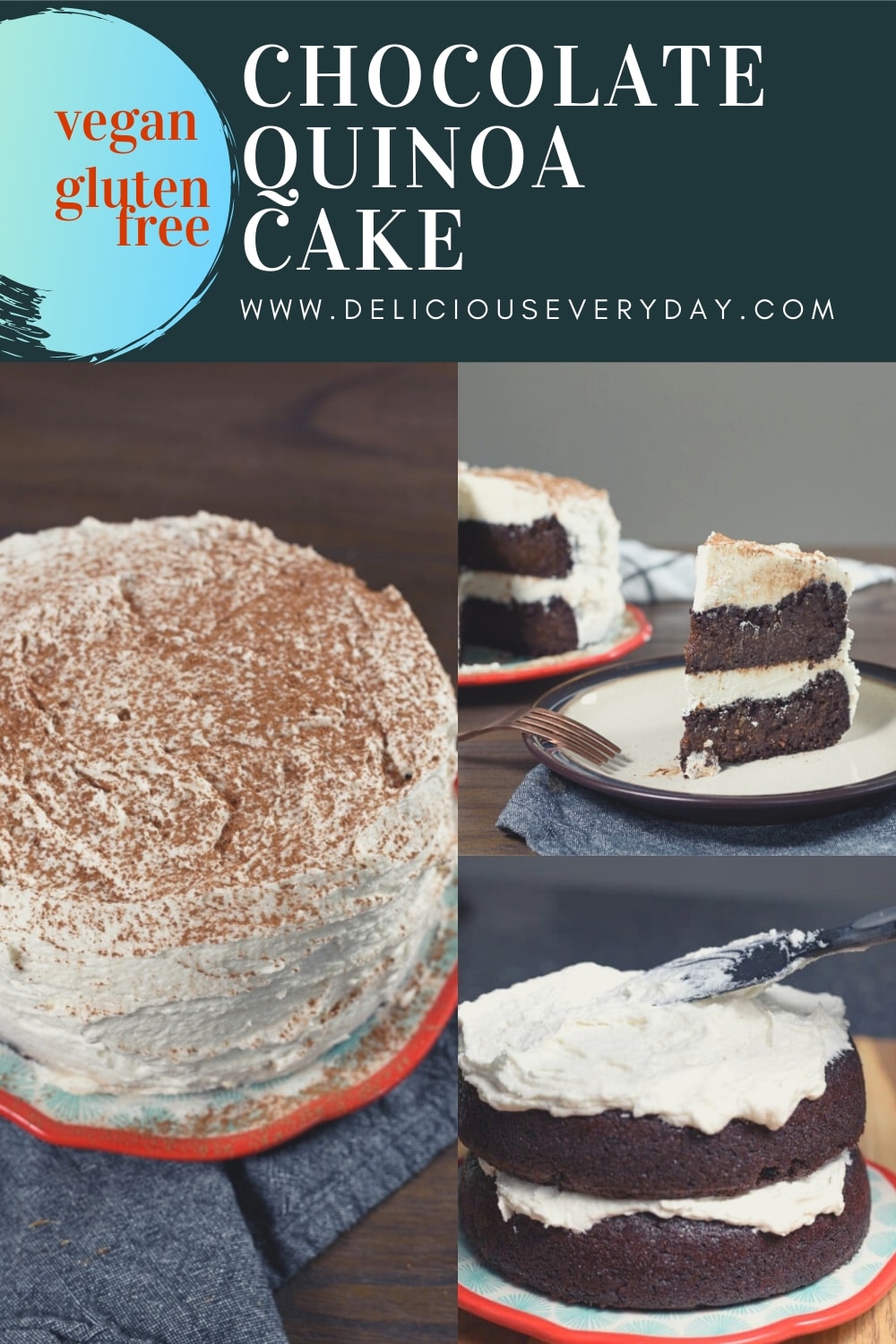 Chocolate Quinoa Cake {vegan, gluten-free} - Oh My Veggies