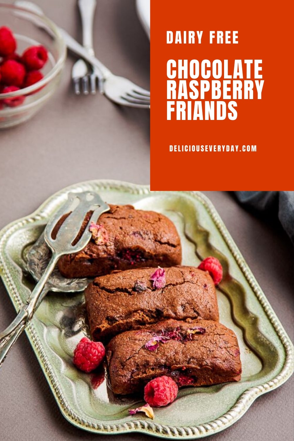 Chocolate Raspberry Friands with Rosewater {dairy free} - Oh My Veggies