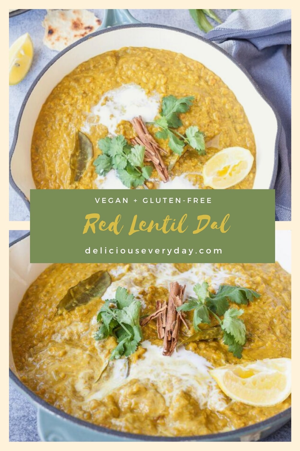 Gloriously golden Red Lentil Dal {vegan + gluten-free} - Oh My Veggies