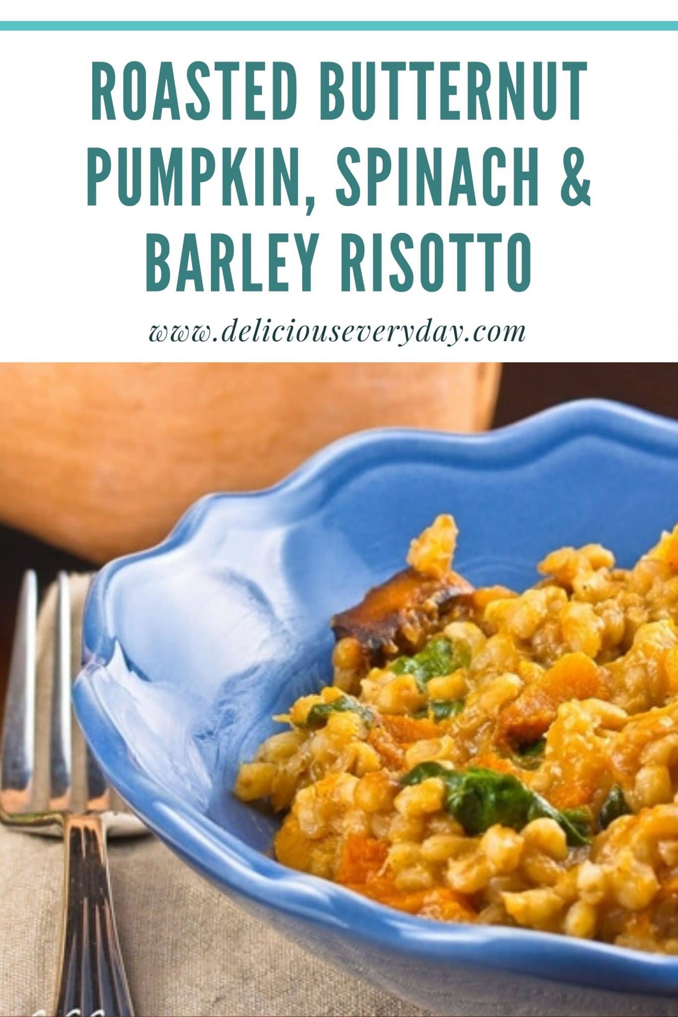 Roast Pumpkin Barley Risotto - Oh My Veggies