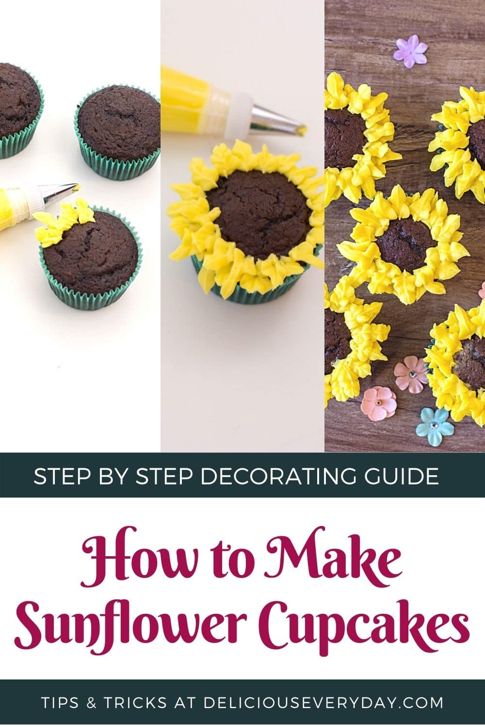 Sunflower Cupcakes - Oh My Veggies