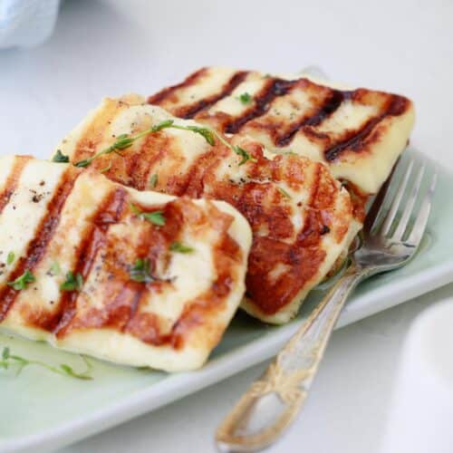 Grilled Halloumi Cheese - Oh My Veggies