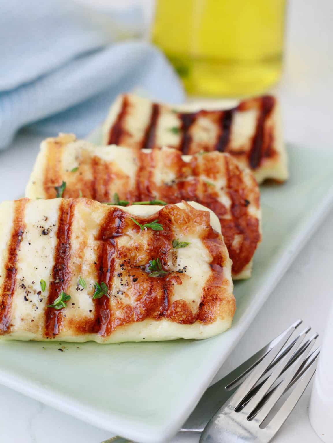 Grilled Halloumi Cheese - Oh My Veggies